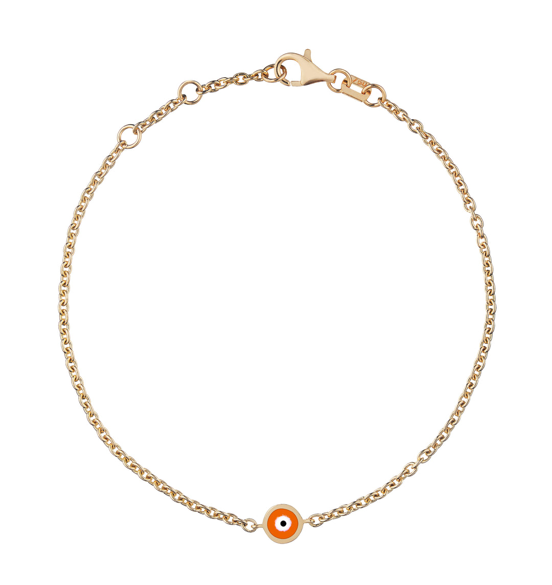 Orange evil eye bracelet store